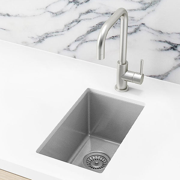 Meir Kitchen Mini Sink Single Bowl 272mm x 382mm - Brushed Nickel — The ...