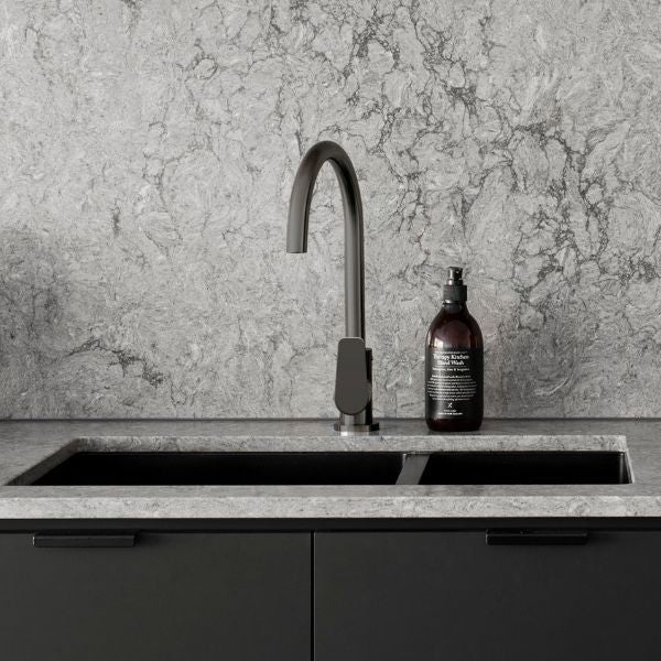 Meir Paddle Round Gooseneck Kitchen Sink Mixer Tap Shadow Online The ...