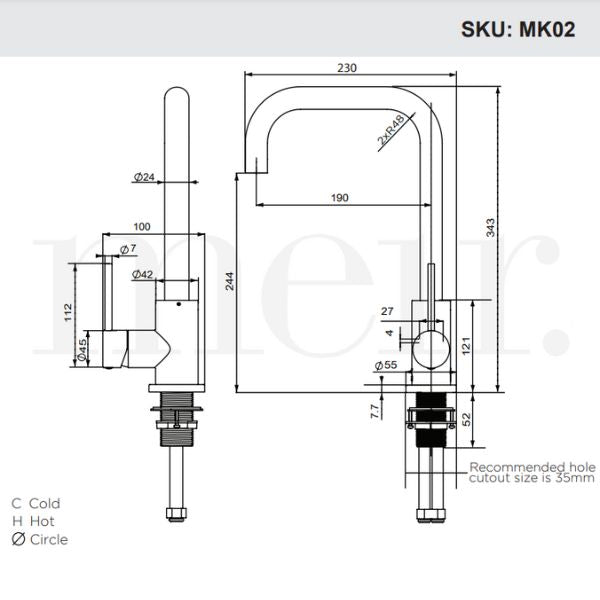 Meir Round Kitchen Sink Mixer Shadow — Best Price at The Blue Space