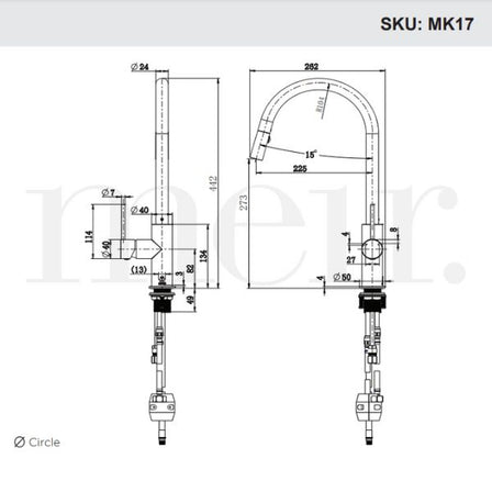 Meir Round Piccola Pull Out Kitchen Sink Mixer Tap Shadow Online — The ...