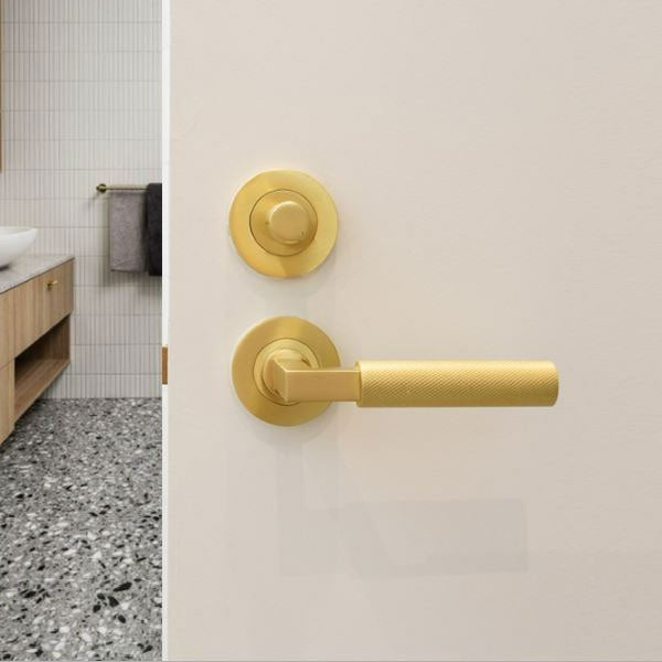 Zanda Zurich Privacy Door Handle Set Satin Brass online at The Blue Space